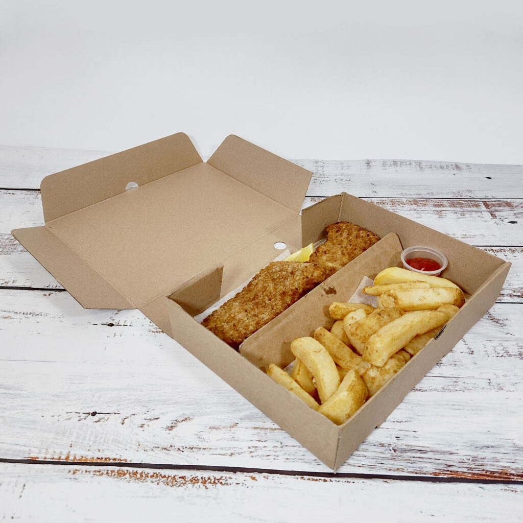 Premium Kraft paper Meal box with divider medium (100pcs) - YES Group UK