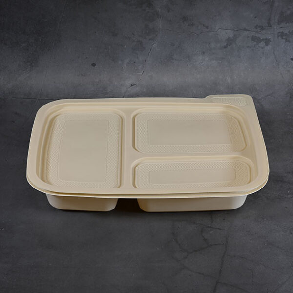 3 Compartment biodegradable food container (100 sets) - YES Group UK