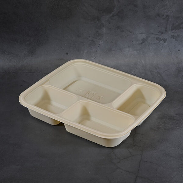 4 Compartment biodegradable food container (100sets) - YES Group UK